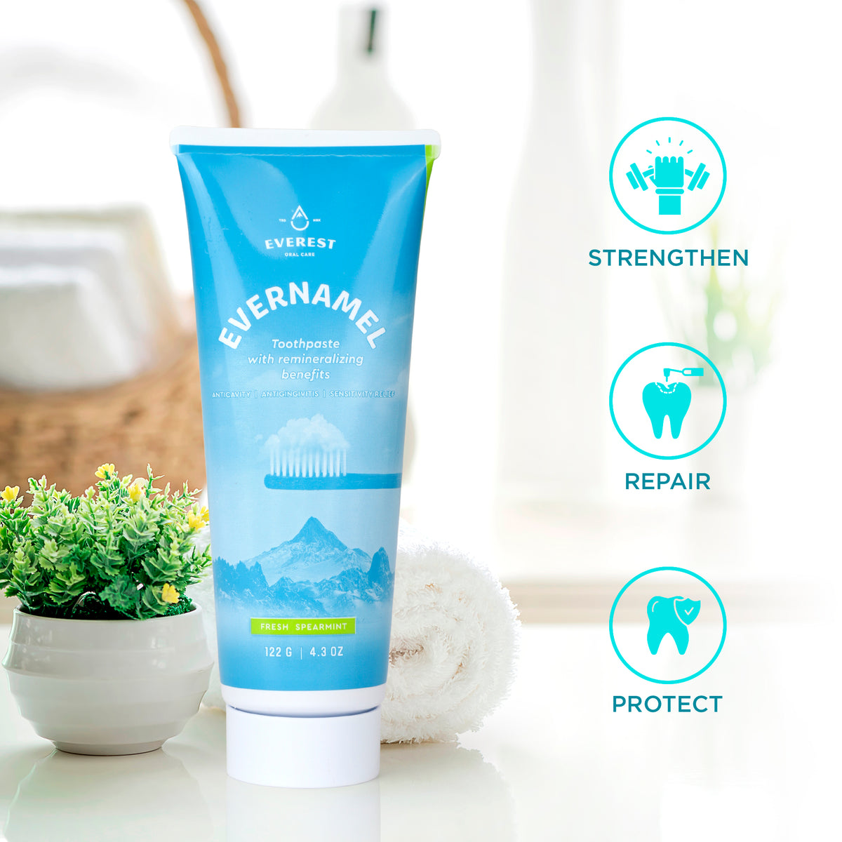 EVERNAMEL Stannous Fluoride Remineralizing Toothpaste – Everest Oral Care